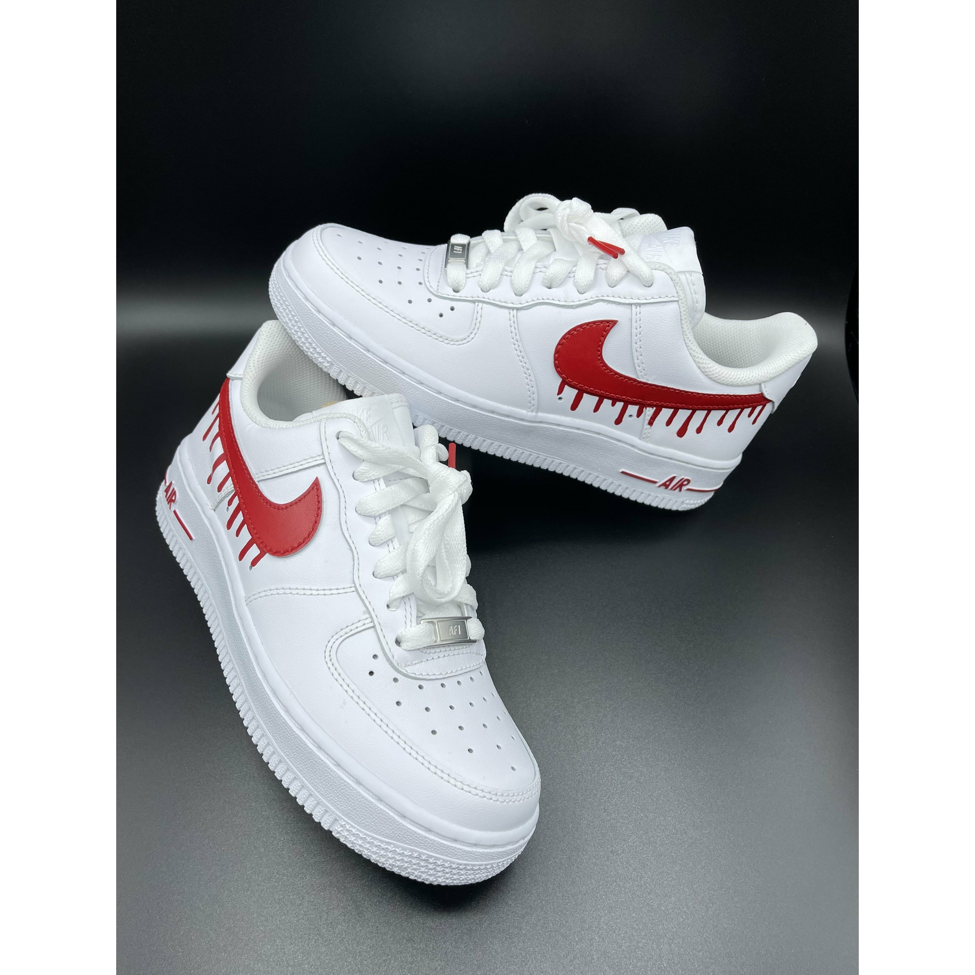 Fire Red Drip Air Forces – Elevated Studioz